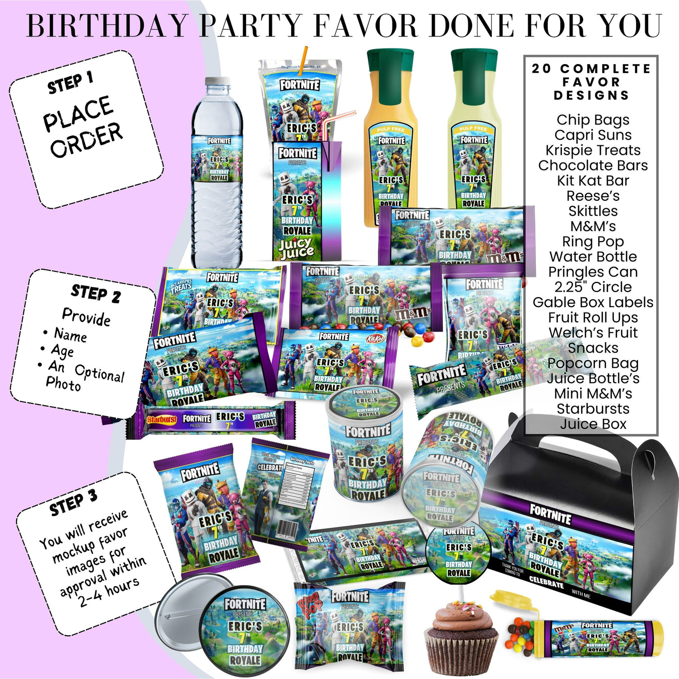 Fortnite Battle Royale Birthday Party Favors DFY – Stockpile Digital