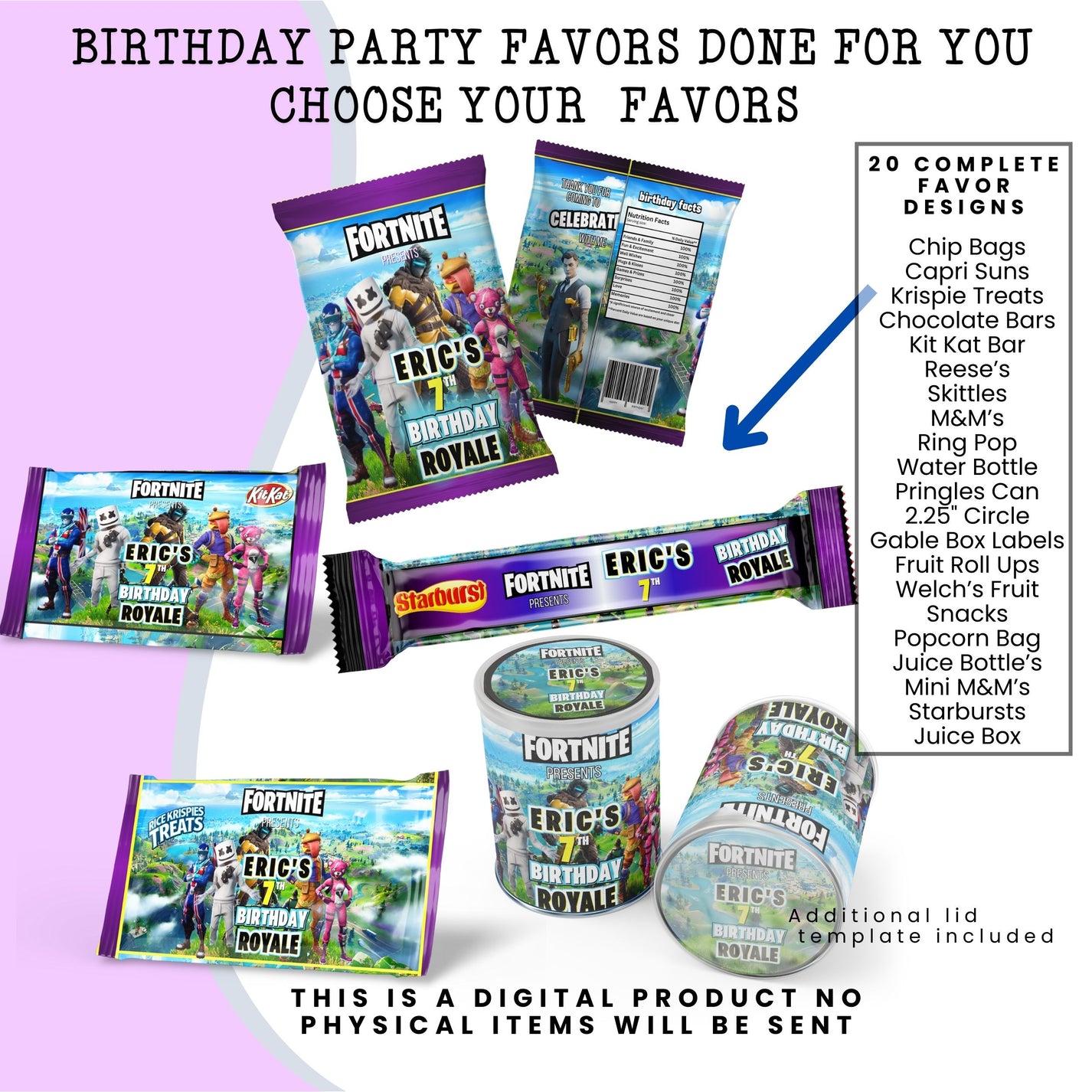 Fortnite Battle Royale Birthday Party Favors DFY – Stockpile Digital