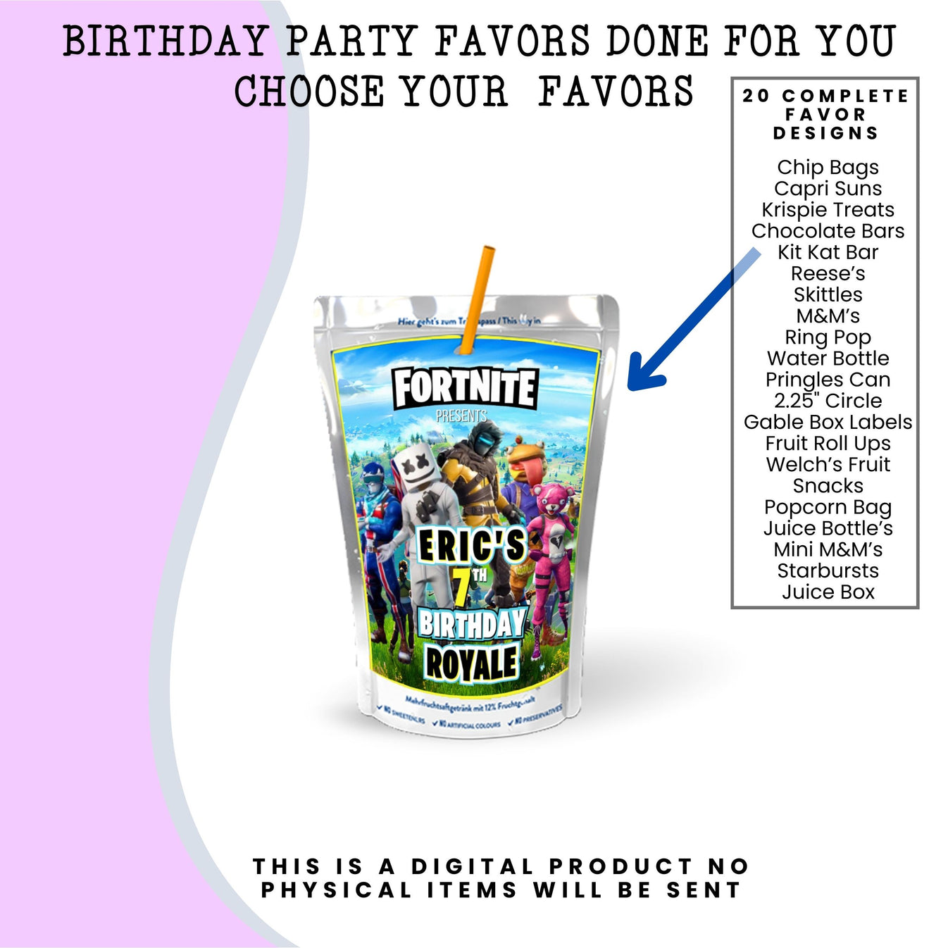 Fortnite Battle Royale Birthday Party Favors DFY – Stockpile Digital