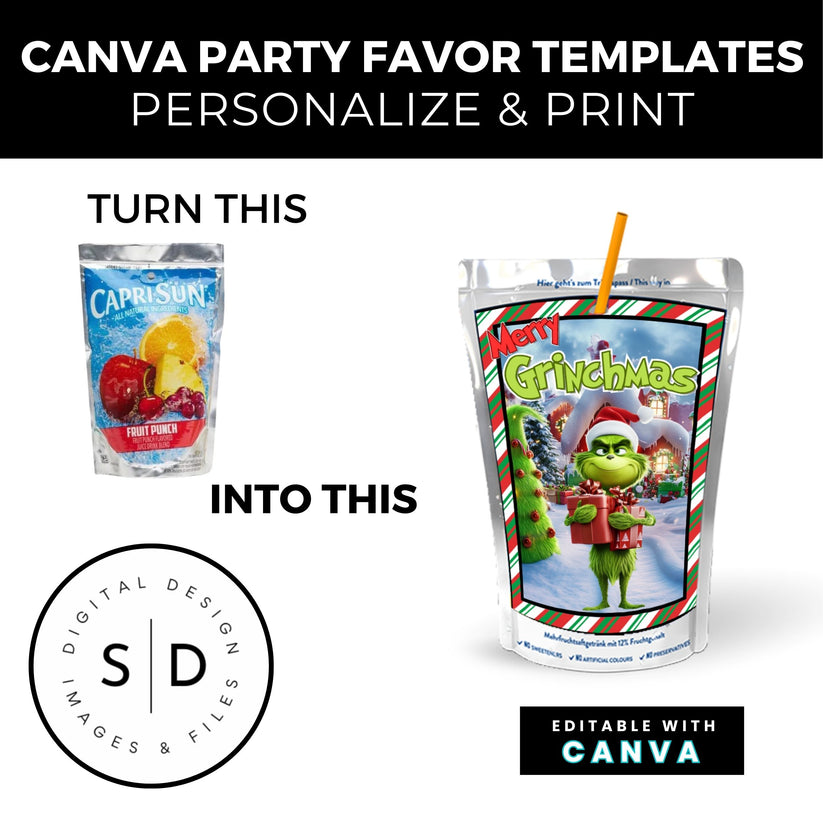 Merry Grinchmas Eve Gift Box Labels – Stockpile Digital