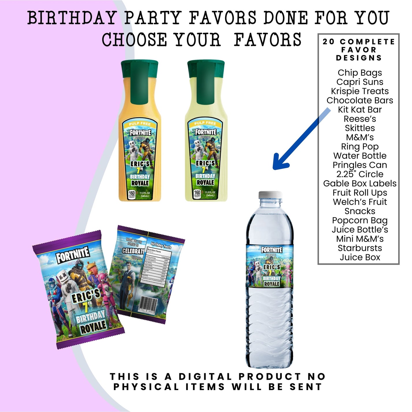 Fortnite Battle Royale Birthday Party Favors DFY – Stockpile Digital