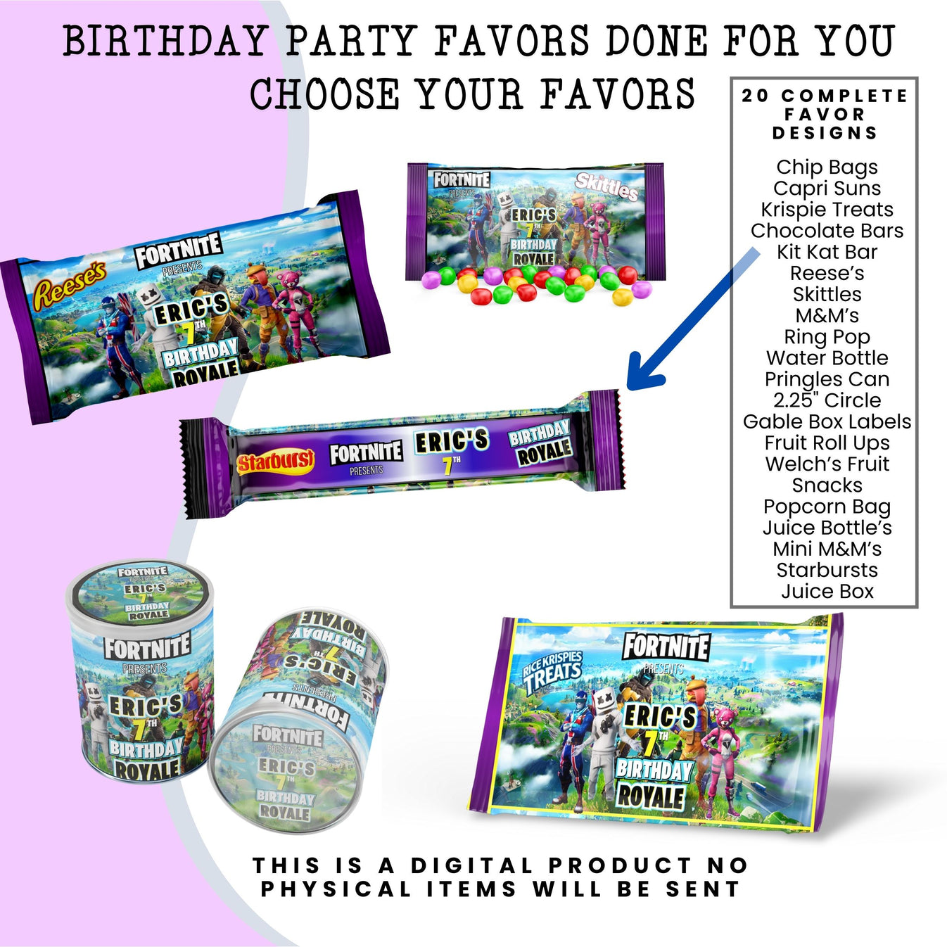 Fortnite Battle Royale Birthday Party Favors DFY – Stockpile Digital