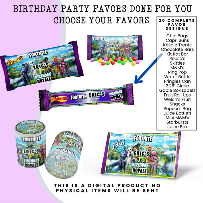 Fortnite Battle Royale Birthday Party Favors DFY – Stockpile Digital