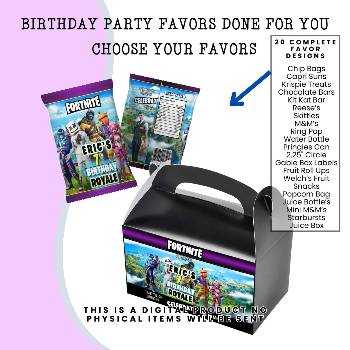 Fortnite Battle Royale Birthday Party Favors DFY – Stockpile Digital