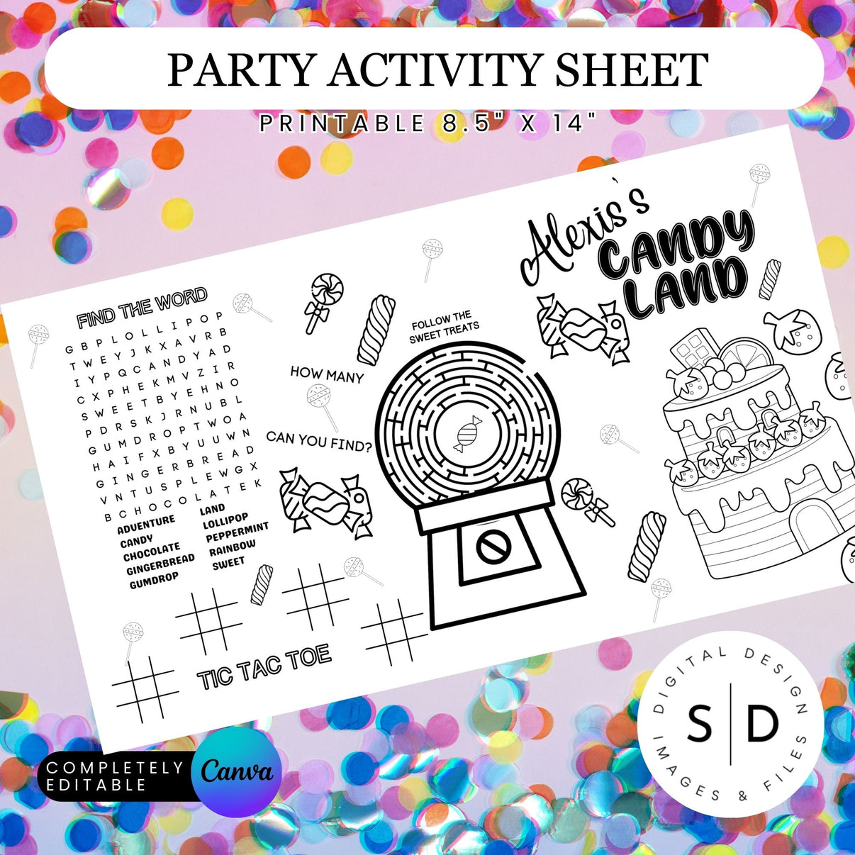 Candy Land Birthday Party Activity Sheet – Stockpile Digital