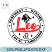 Leo Zodiac Sign Round Frame Retro SVG – Stockpile Digital