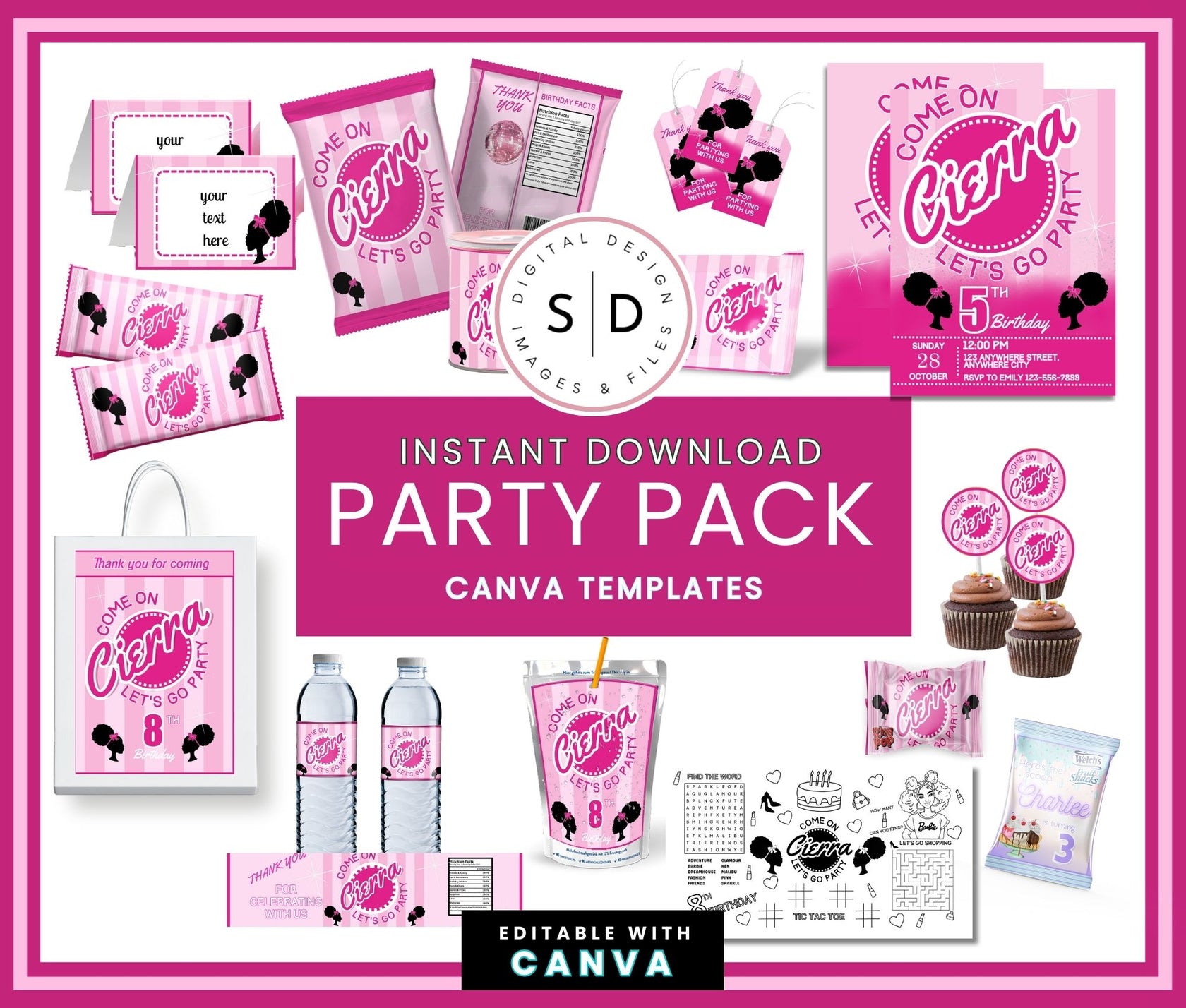 Afro Fashion Doll Classic Pink Party Pack – Stockpile Digital