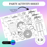 Magical Unicorn Party Activity Sheet – Stockpile Digital