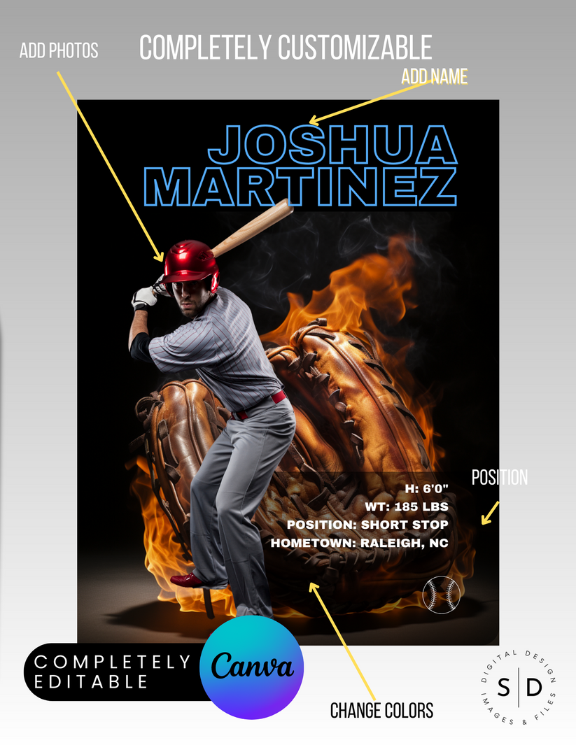 Baseball Player Trading Card Templates Bundle – Stockpile Digital