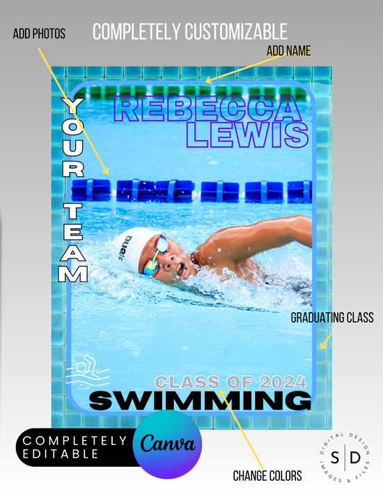 Swimmer Trading Card Templates Bundle – Stockpile Digital