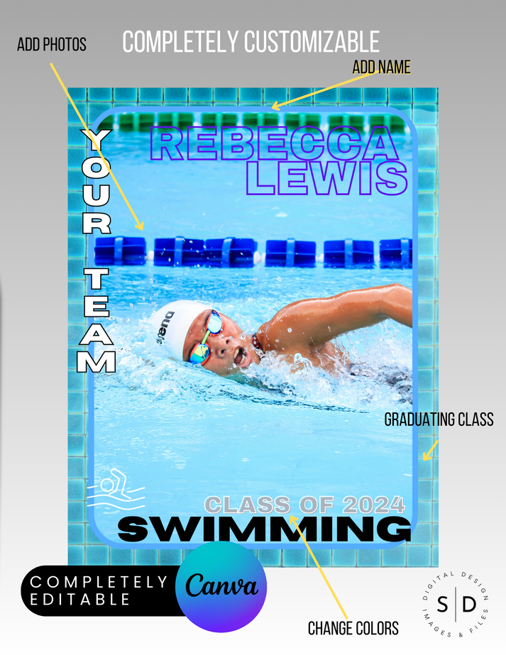 Swimmer Trading Card Templates Bundle – Stockpile Digital