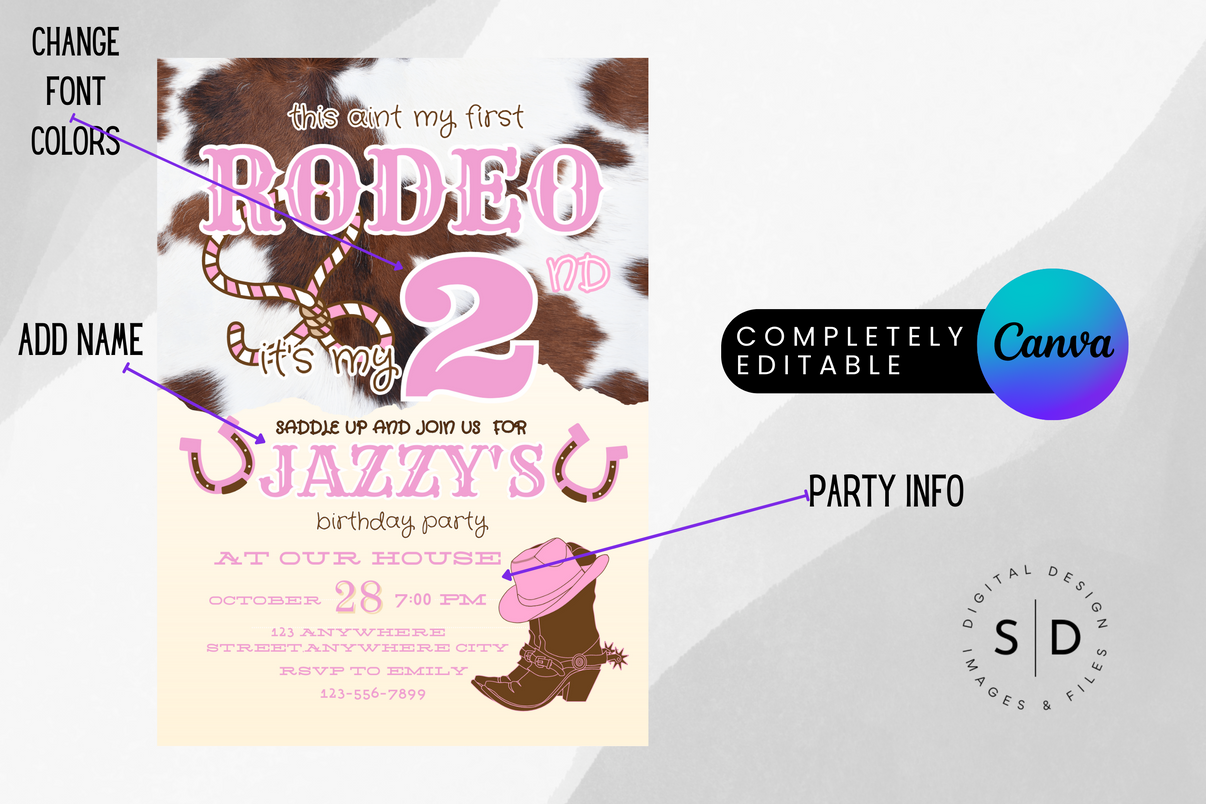 Not My First Rodeo Birthday Party Invitation – Stockpile Digital