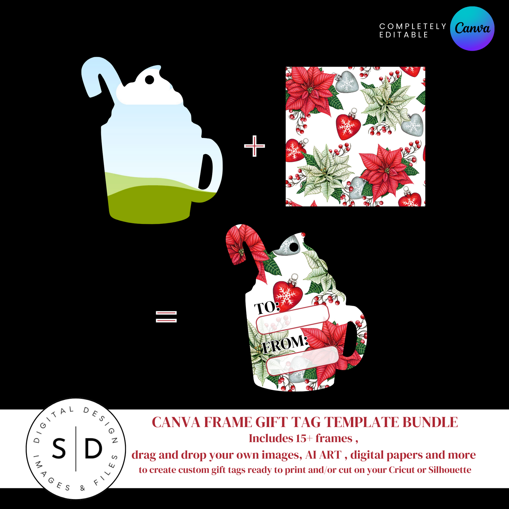Holiday Gift Tag Frames Bundle - 19 Canva Shape Templates – Stockpile ...