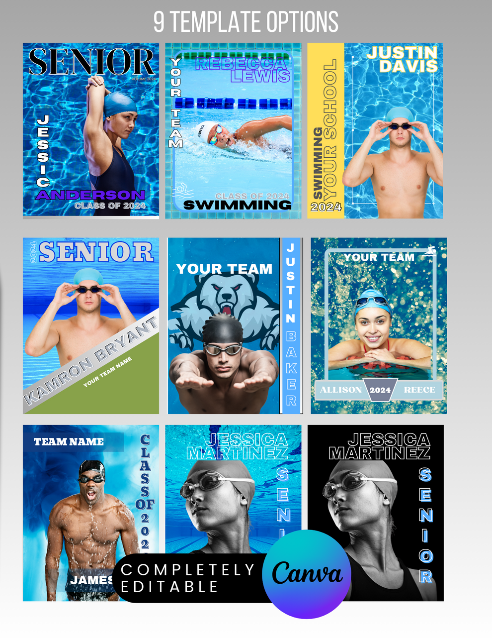 Swimmer Trading Card Templates Bundle – Stockpile Digital