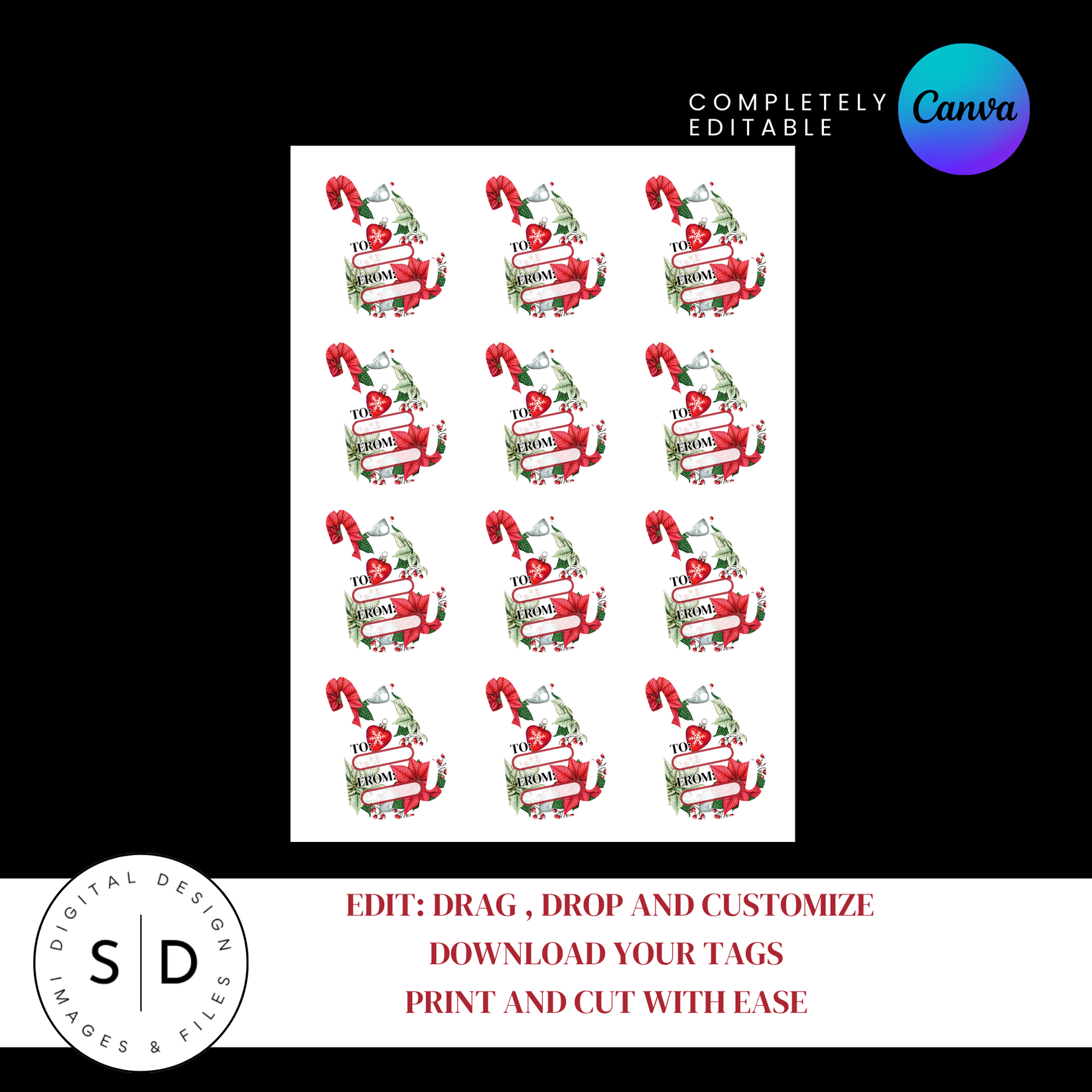 Holiday Gift Tag Frames Bundle - 19 Canva Shape Templates – Stockpile ...
