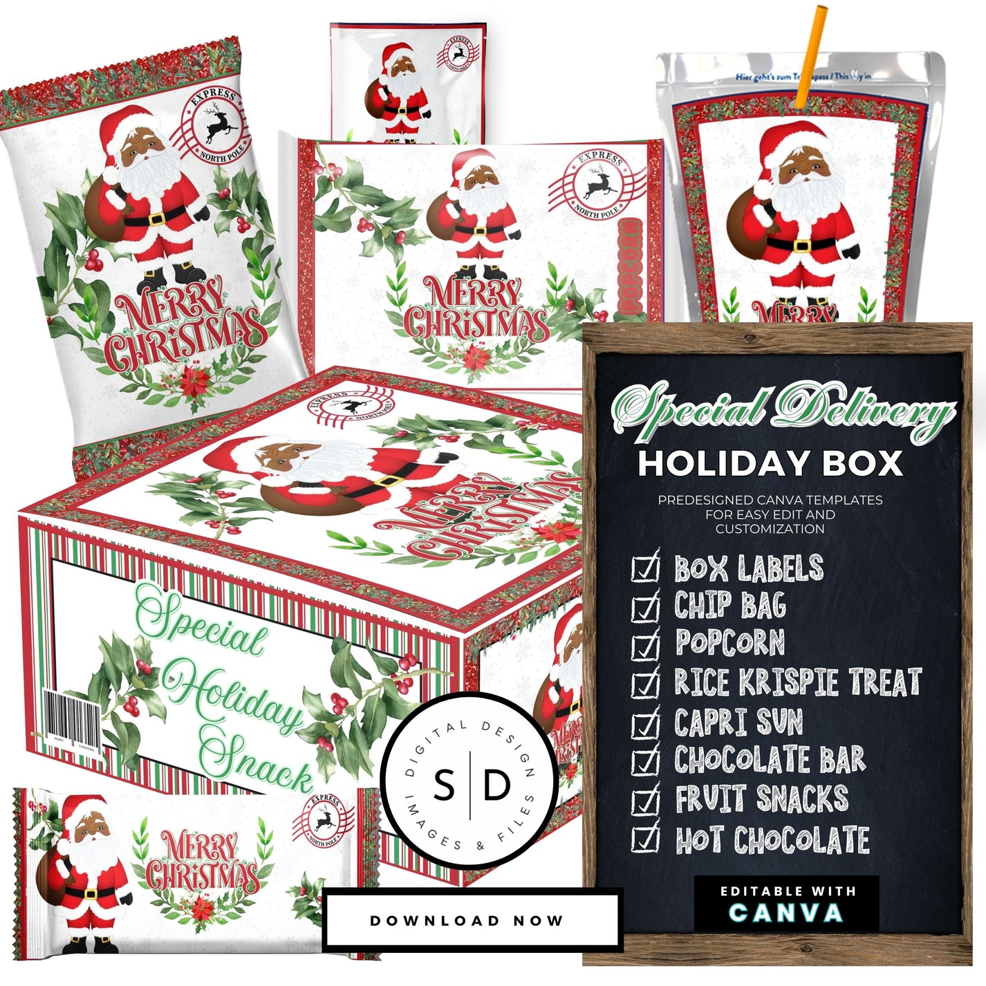 Special Delivery Christmas Eve Gift Box Labels – Stockpile Digital
