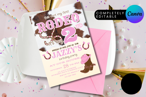 Not My First Rodeo Birthday Party Invitation – Stockpile Digital