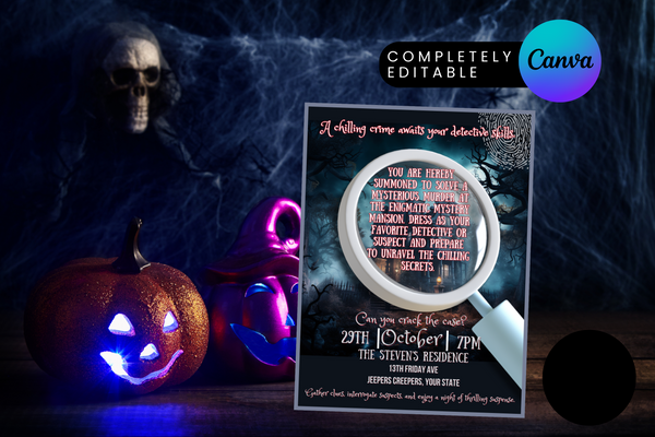 Crack The Case Mystery Halloween Party Invitation – Stockpile Digital