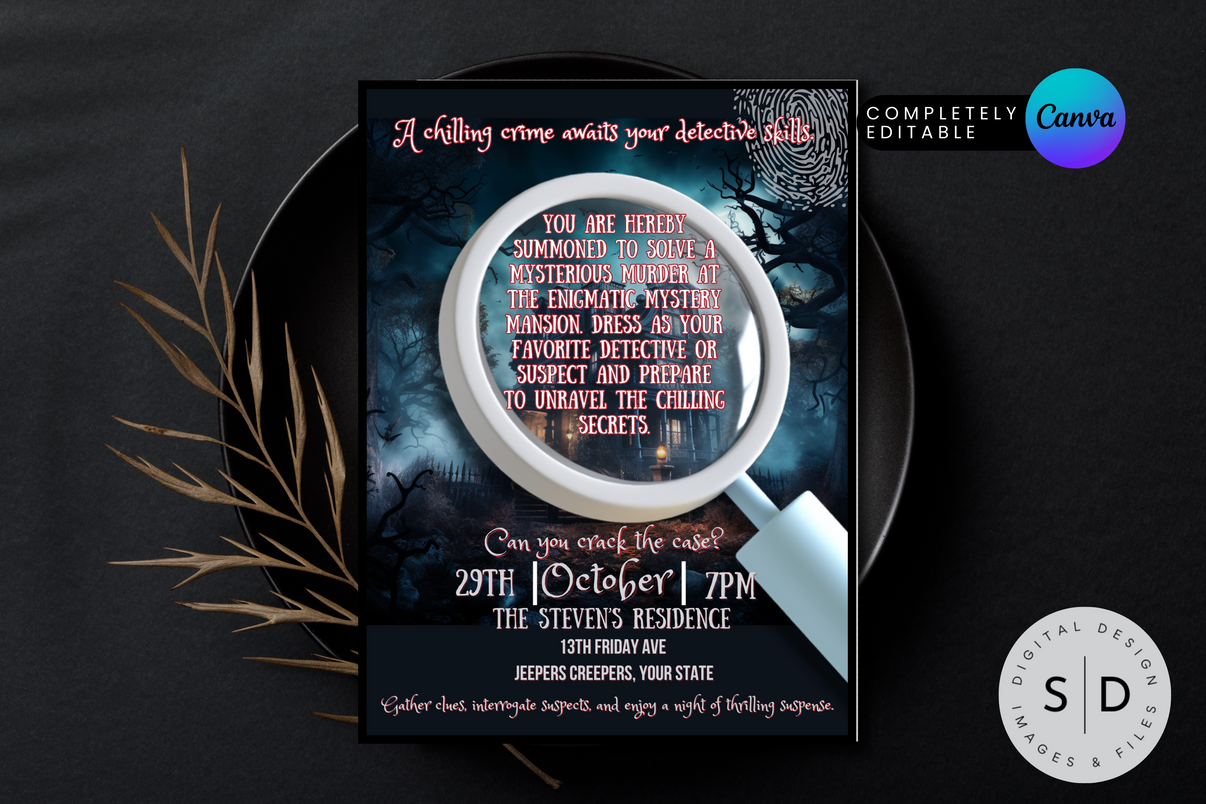 Crack The Case Mystery Halloween Party Invitation – Stockpile Digital