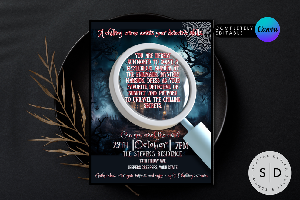 Crack The Case Mystery Halloween Party Invitation – Stockpile Digital