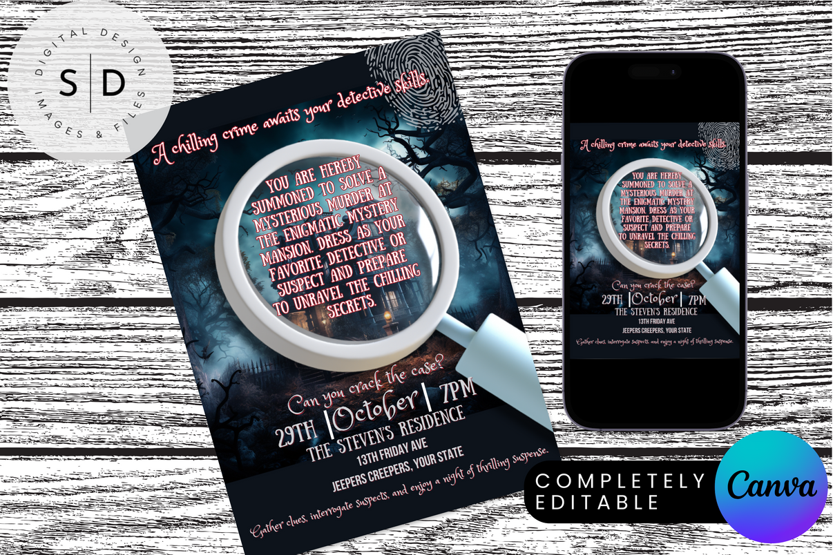 Crack The Case Mystery Halloween Party Invitation – Stockpile Digital