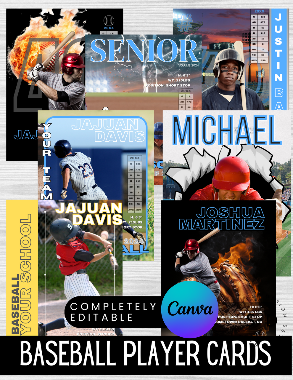 Baseball Player Trading Card Templates Bundle – Stockpile Digital
